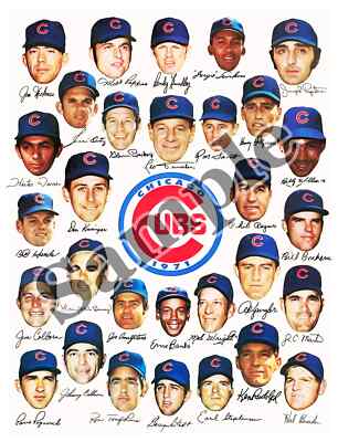 1971 Chicago Cubs Team Picture Floating Heads with Names Color 8 X 10 ...