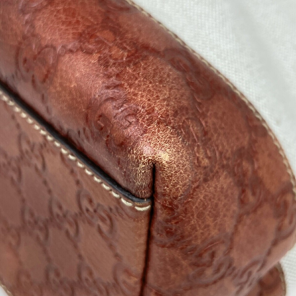 Gucci GG Shima Tote Bag White Brown Canvas Signature Used | eBay