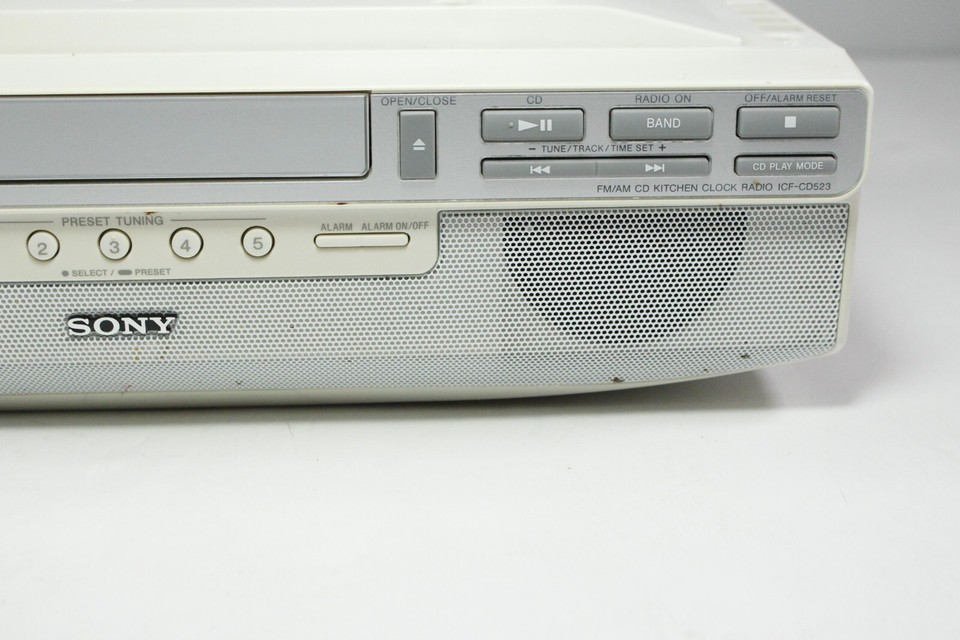 Sony Mega Bass Under Cabinet CD Player Clock AM/FM Radio ICF-CD523 w Hardware | eBay