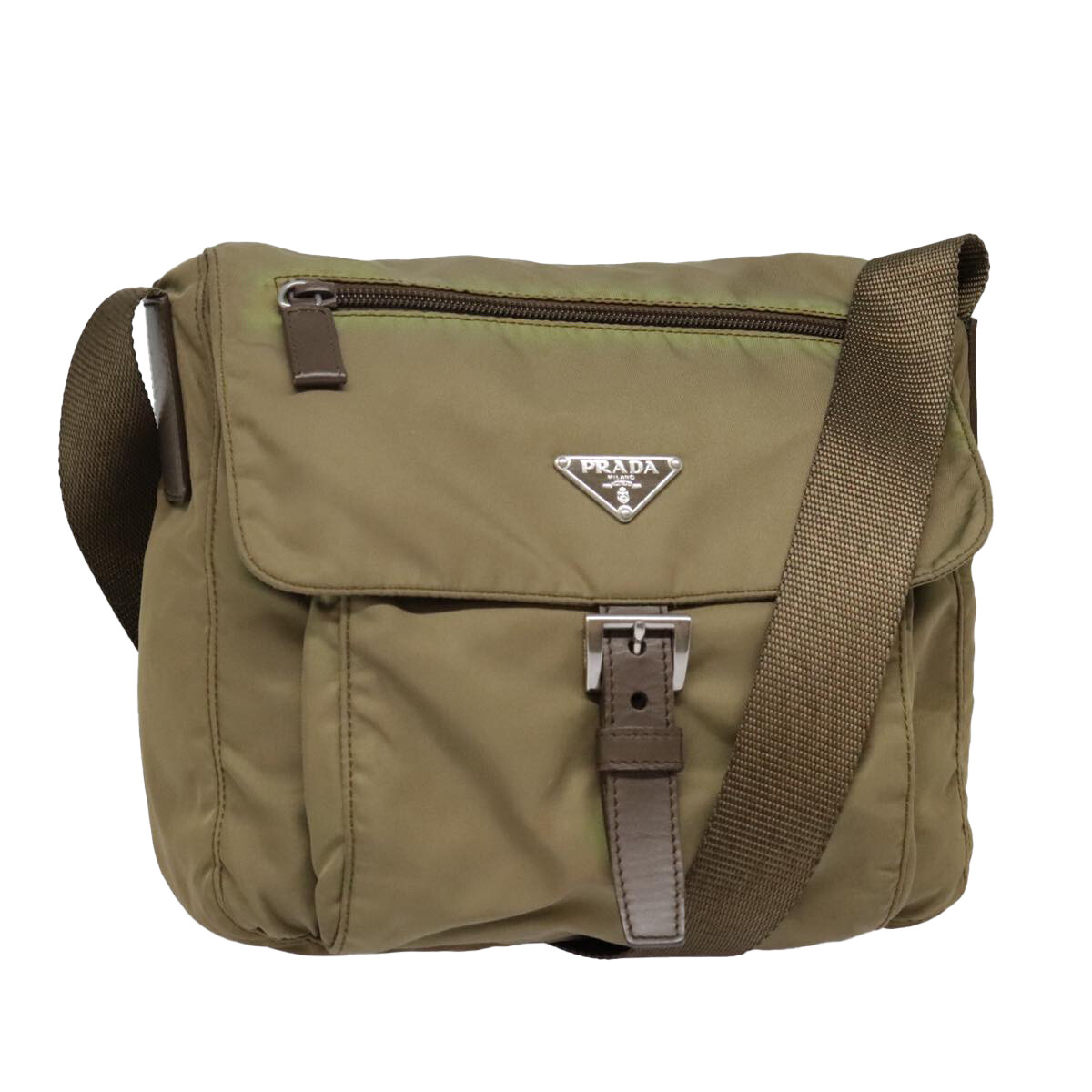 PRADA Shoulder Bag Nylon Khaki Silver Auth 92809 | eBay PRADA Shoulder Bag Nylon Khaki Silver Auth 92809 | eBay
