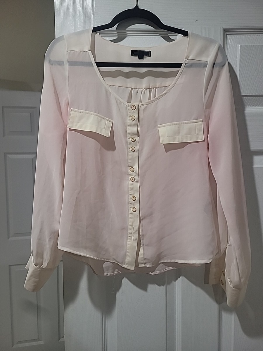 White Sheer Button Down Blouse