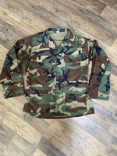 US Military Woodland Camo BDU Top Coat Jacket Hot Weather Medium Regular Ripstop | eBay