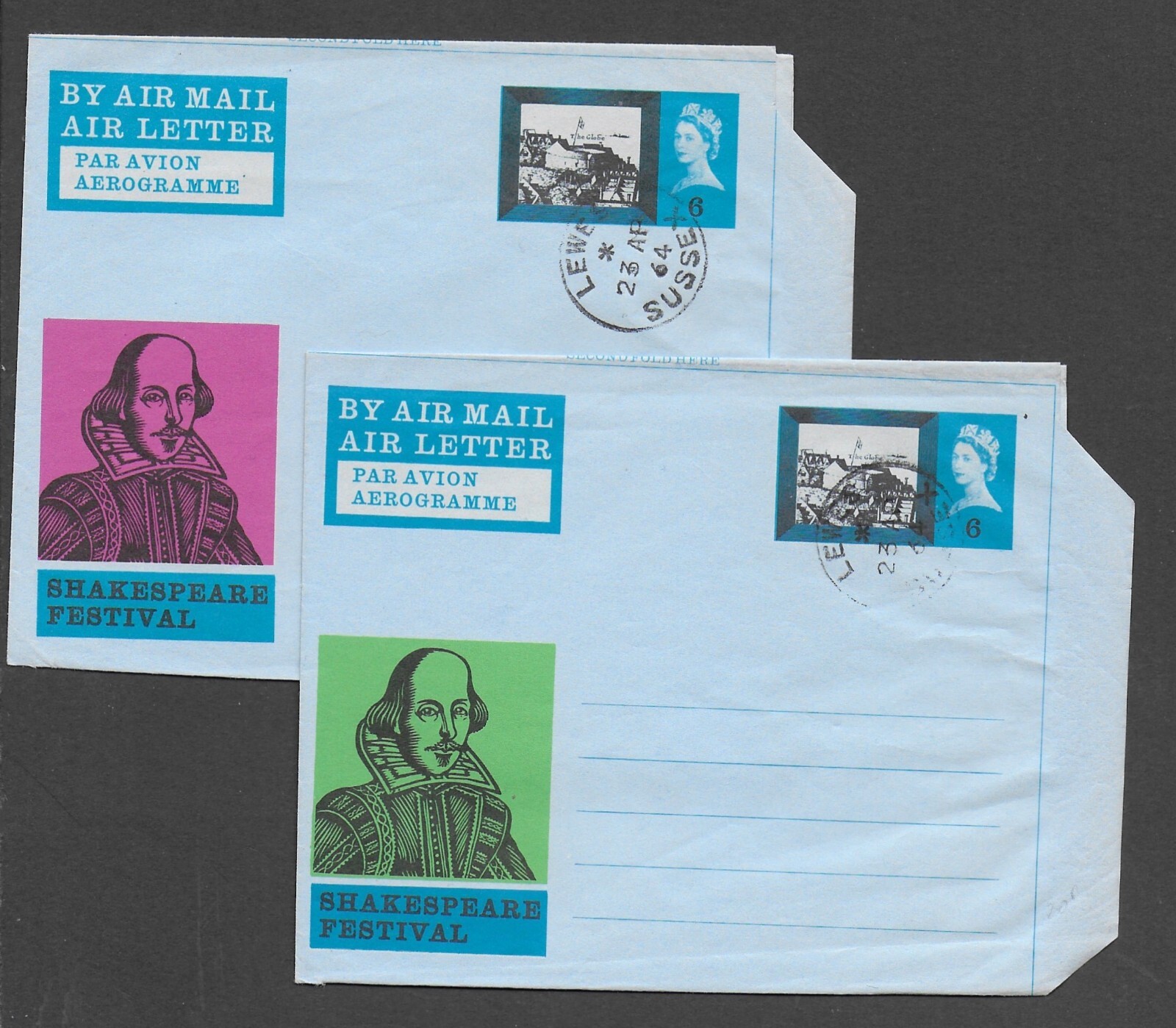 1964 SHAKESPEARE FESTIVAL AIR LETTERS FIRST DAY ISSUE | eBay