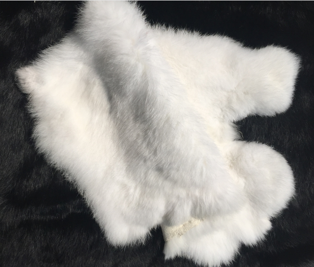 5X White Rabbit Skin Natural Real Fur Pelt Tanned Animal Leather ...