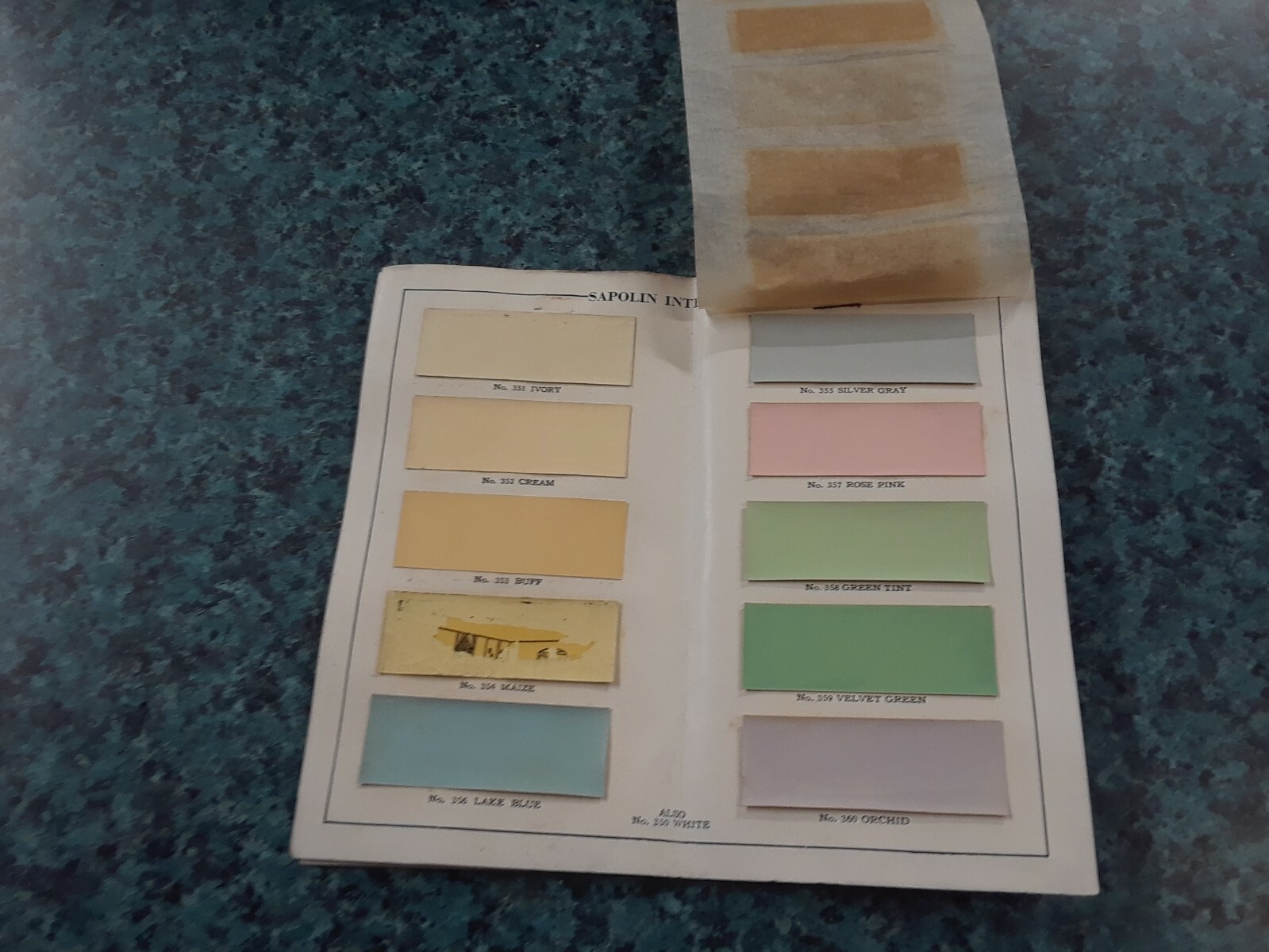 VTG 1939 SAPOLIN INTERIOR GLOSS WALL PAINT COLOR SAMPLE CHIP CHART ...