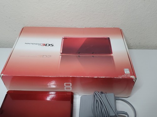 Nintendo 3DS Handheld System Flame Red With Box, Booklet, Game, Charger ...