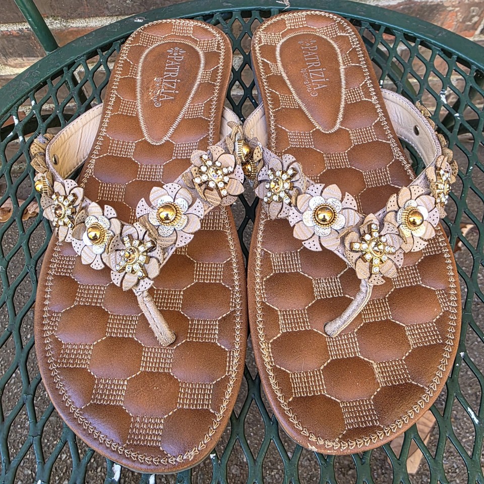 Patrizia By Spring Step Size 40 Sandals Shoes Floral Sparkly Blush Pink ...