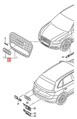 Genuine AUDI Q3 84B 8UB Radiator Grille Stone Grey 8U0853651K1QP | eBay