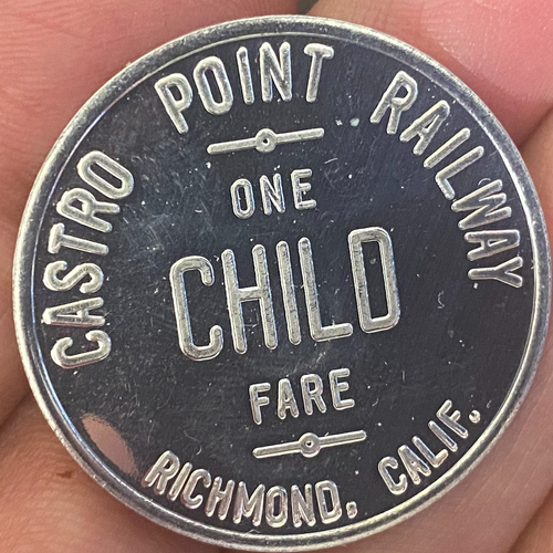 Castro Point Railway Richmond, CA G/F One Child Fare Transit Token 1961 ...