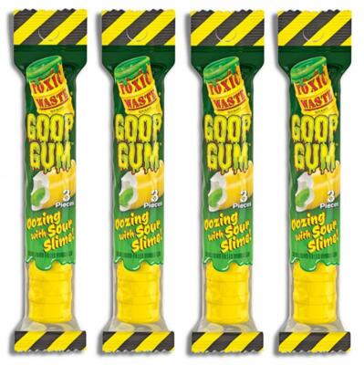 4x Toxic Waste Goop Gum 3 Pieces Oozing With Sour Slime 43.5g Bubble ...