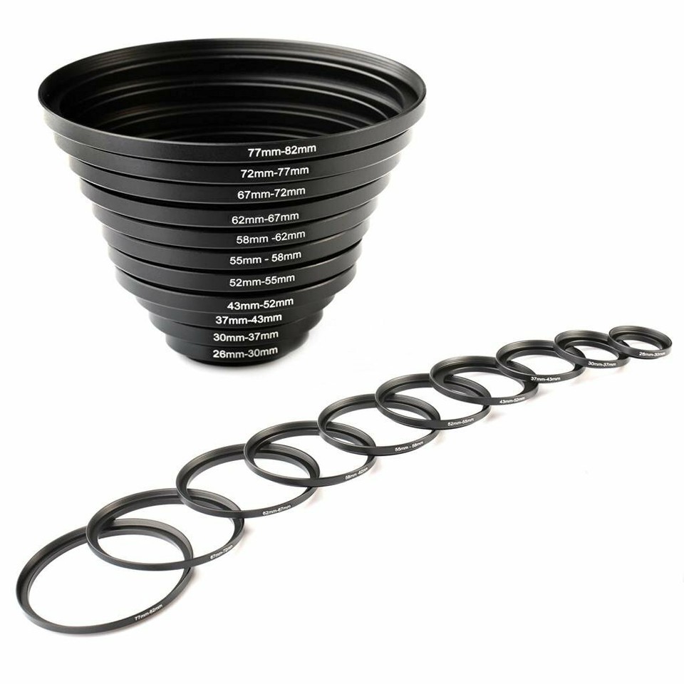 K&F Concept 11Pcs Metal Stepping Rings Step Up Ring Set fr Canon Nikon ...