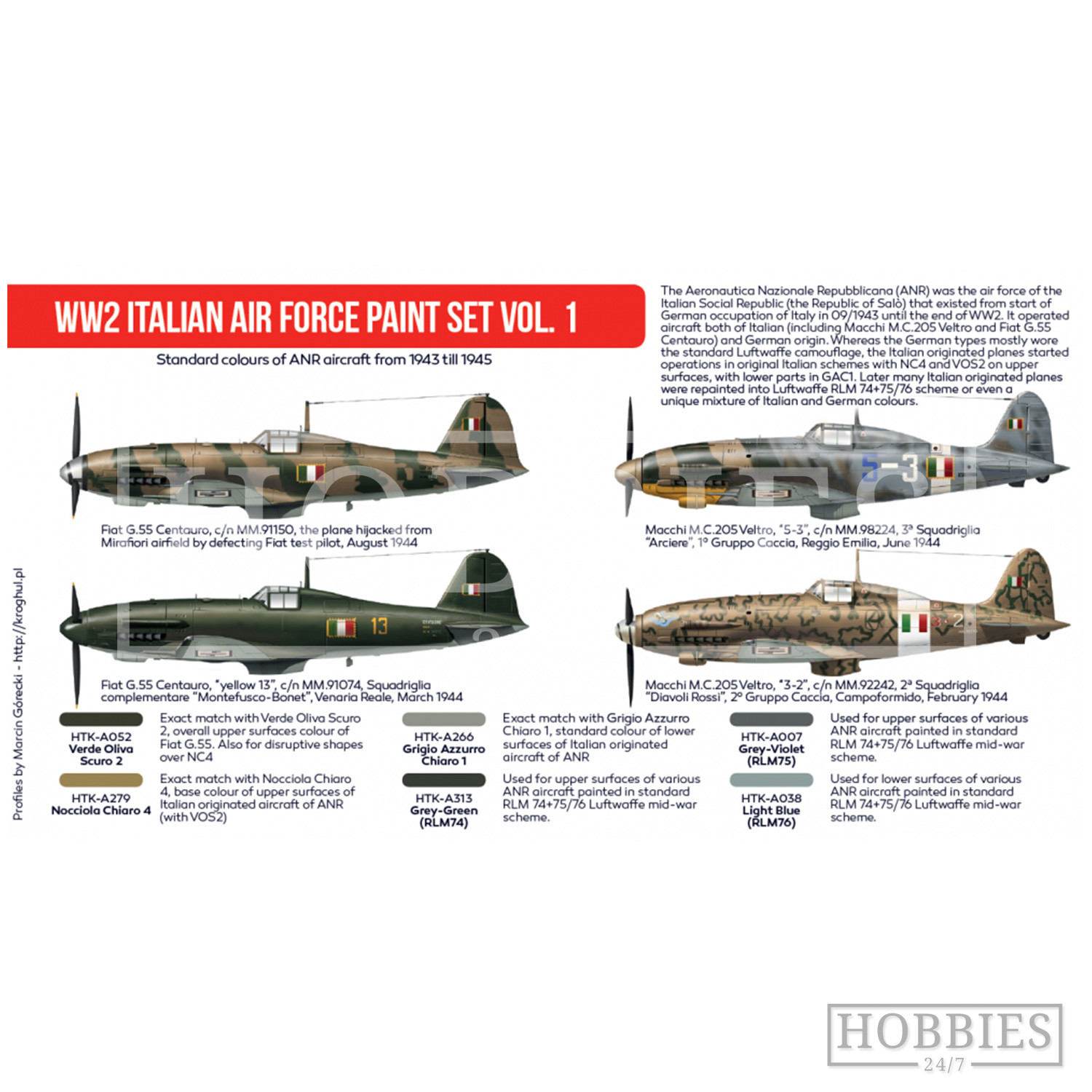 Hataka WW2 Plane Acrylic Paint Set Model Aviation Colour Scheme RAF ...