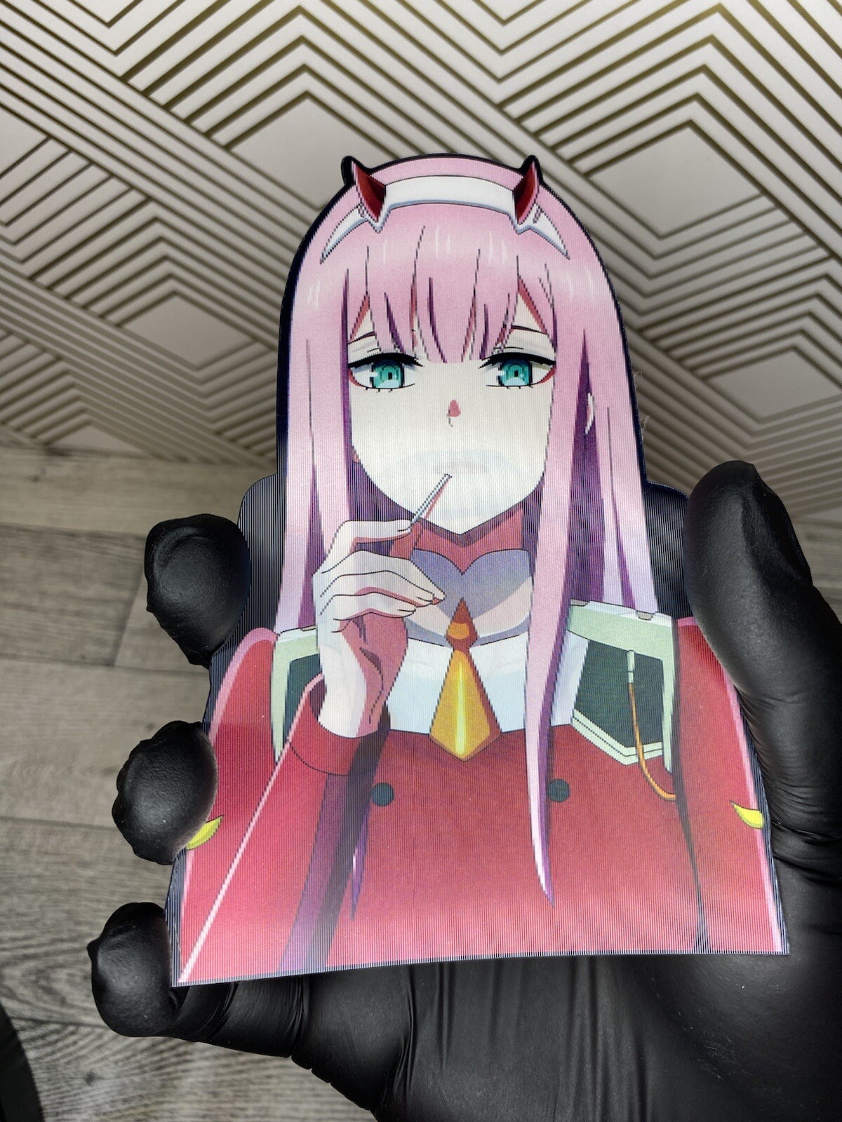 Darling in the Franxx Zero Two Waifu 3D Lenticular Motion Car Sticker ...