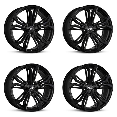 (4X) Enkei VORTEX 5 Wheels [18x8 / 5x110 / ET:40 / CB:72.6] Gloss Black ...