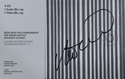 Signed MITSUKO UCHIDA Beethoven Piano Concertos Rattle BPHR 3CD Blu-ray ...