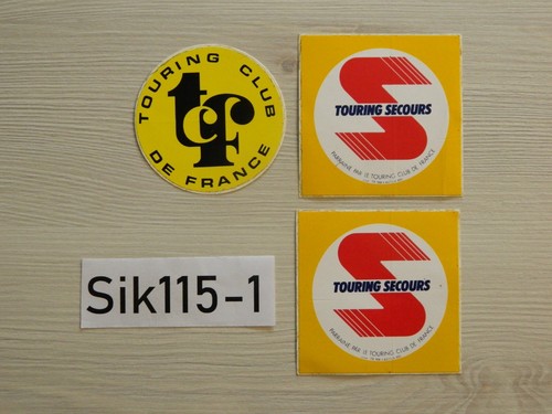 LOT 3 AUTOCOLLANT TOURING CLUB D FRANCE TCF sticker touring secours ...