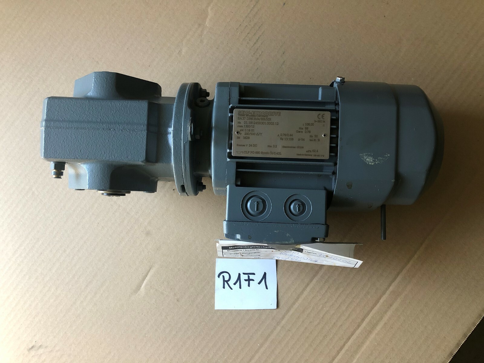 SEW Motoréducteur Sa37 Dr63m4 / Br / Hr 500 V 0,18 Kw 1320/12 Umin | eBay