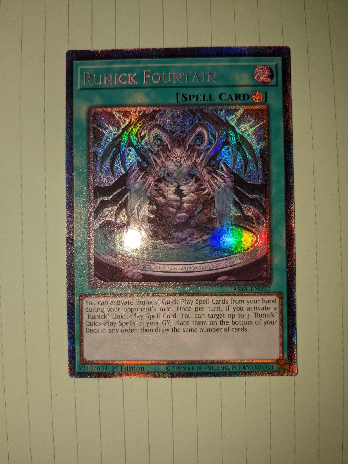 Yu-Gi-Oh! TCG Runick Fountain Tactical Masters TAMA-EN027 1st Edition ...