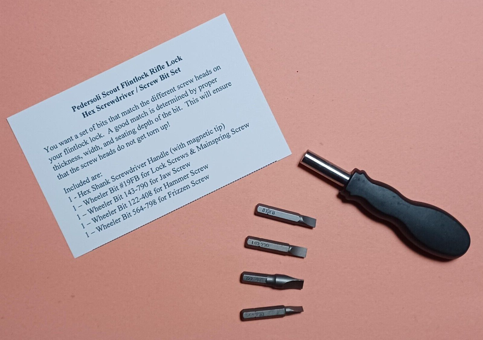 Hex Screwdriver / Screw Bit Set for Pedersoli Scout Flintlock Rifle ...