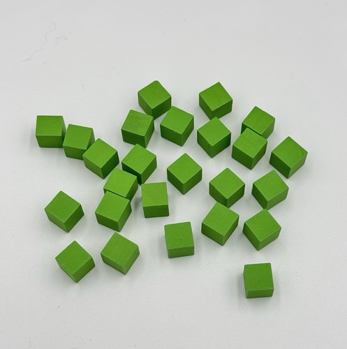 25 GREEN Courtier Board Game Wooden Cubes Original Authentic Pieces ...