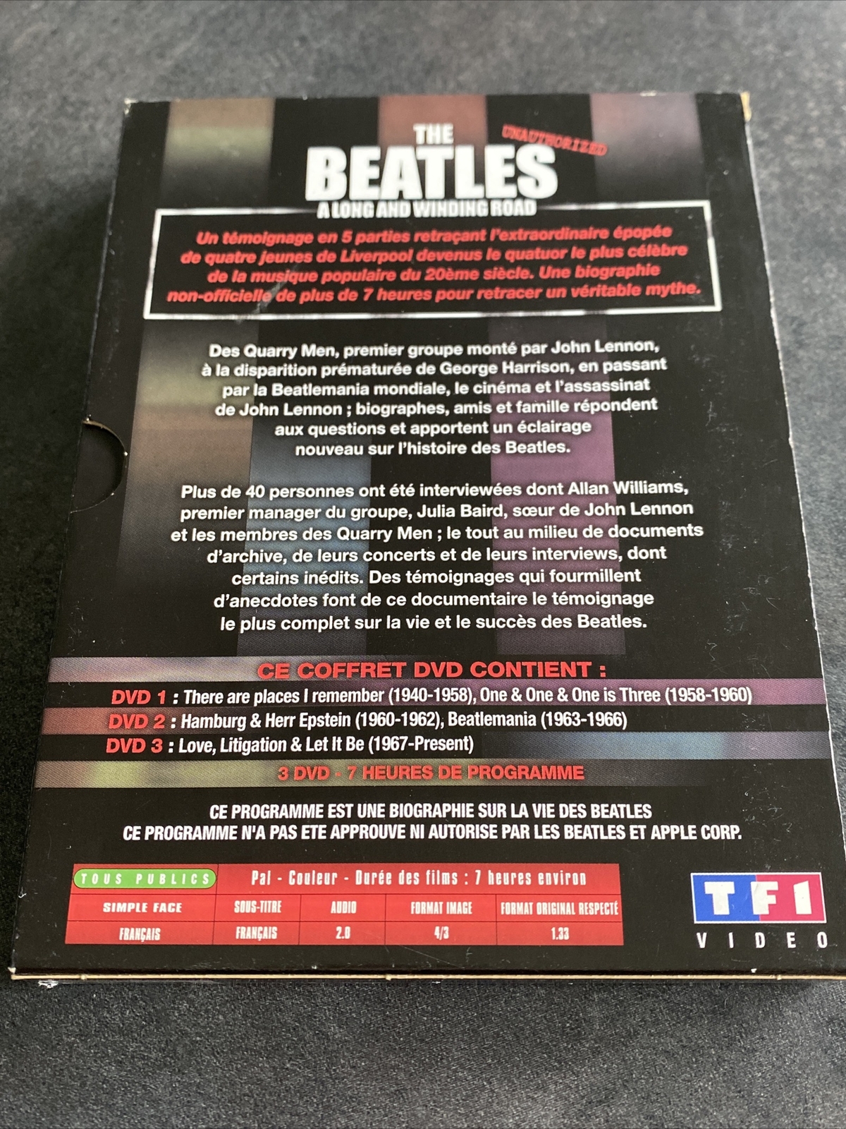 THE BEATLES A LONG AND WINDING ROAD COFFRET 3 DVD COLLECTOR TF1 VIDEO ...