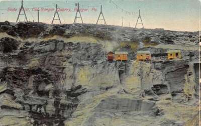 Bangor Pennsylvania Slate Hoist Old Bangor Quarry Vintage Postcard ...