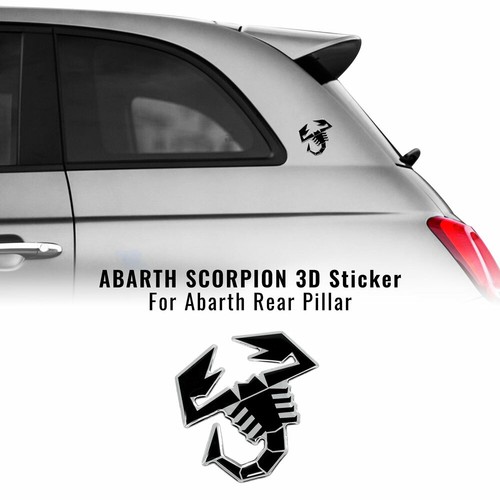 Sticker Scorpio 3D for Pillar Side Fiat 500 Abarth, Black | eBay Australia