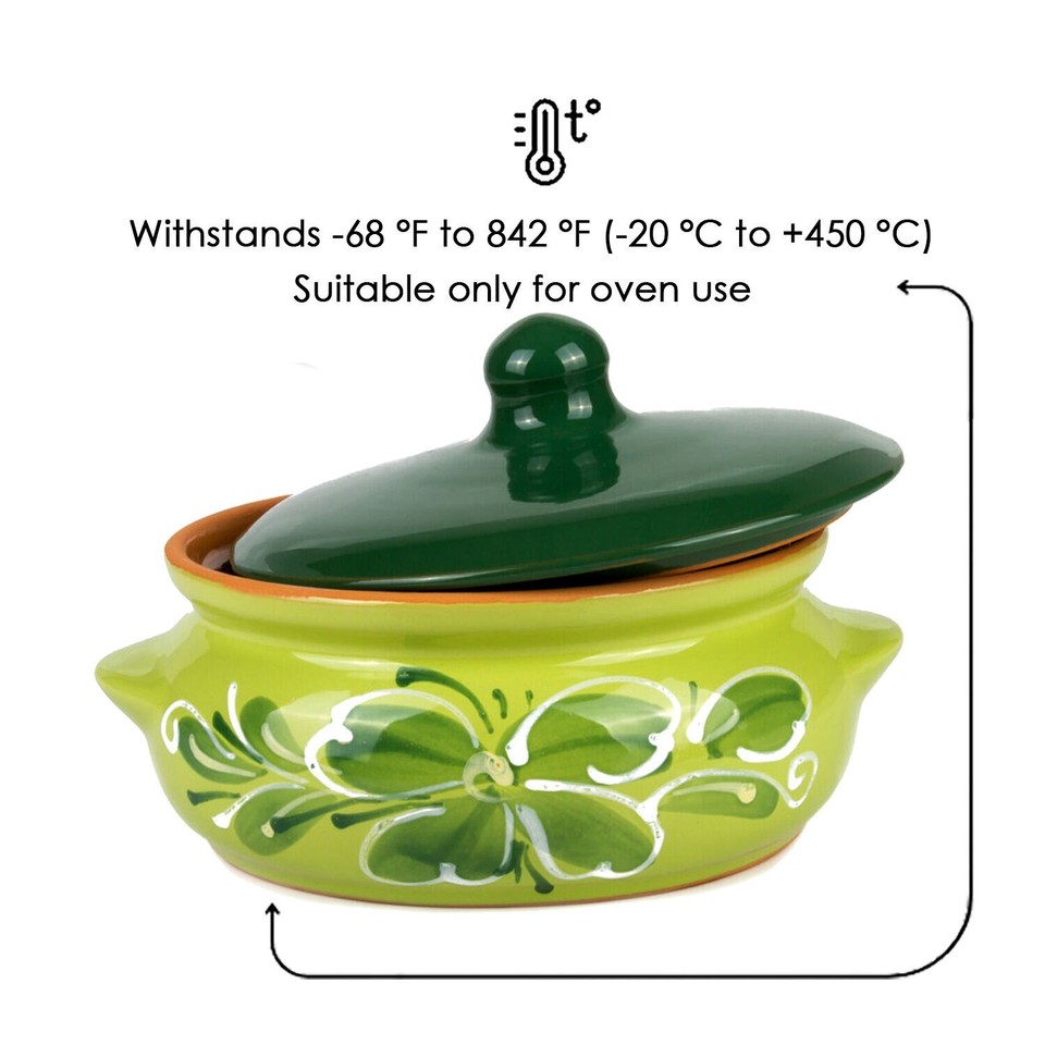 Baking Stewing Stoneware Ramekin Clay Cooking Pot w/Lid 1-Serving ...