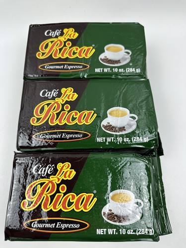 (3) Cafe La Rica Gourmet Ground Espresso Coffee 10 oz EXP 11/2024 NEW ...