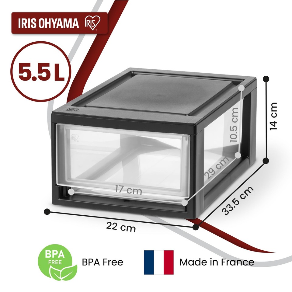 USA 6 Qt. Plastic Drawer Storage Organizer Stacking Drawers, 4-Pack ...