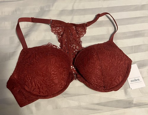 Women's Ace Lightly Lined Lace Demi Racerback Bra - Auden Berry Red 36B ...