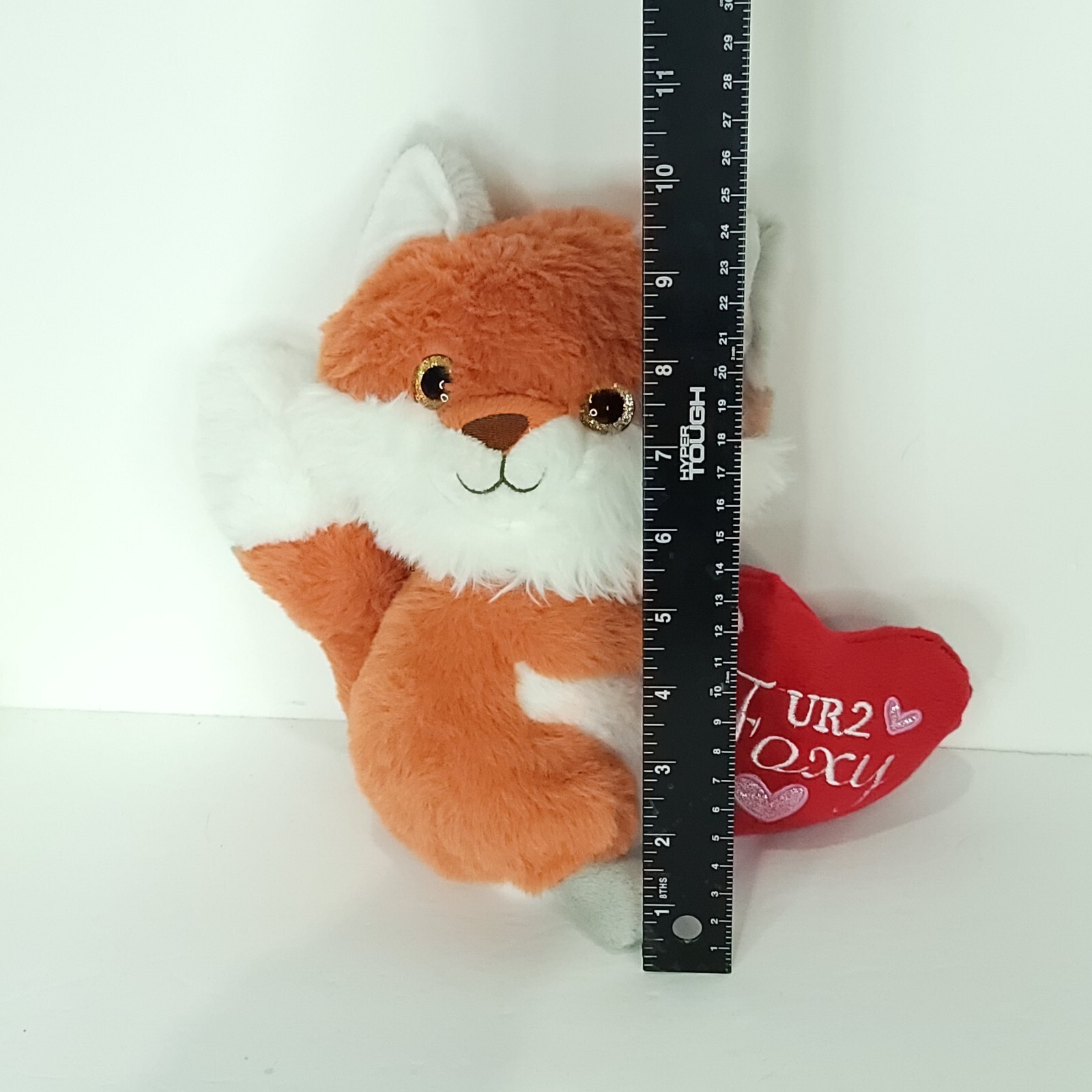 Valentine Brown Fox Red Heart Ur Too Foxy Glitter Gold Plush Stuffed Animal 9" | eBay