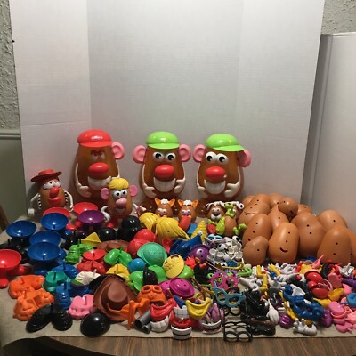 Mr Potato Head Toy Lot 340 Piece LOT - 3 Large Storage Heads + Parts ...