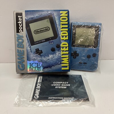 Game Boy Pocket Ice Blue Limited Edition W/ Box Manual Complete CIB ...