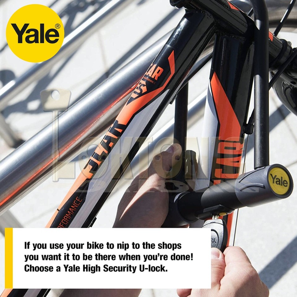 Yale YUL2C High Security Heavy Duty Bike Quad U-Lock with Cable 4 Laser ...