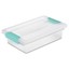 Sterilite Small Clip Box Clear Storage Tote Container with Latching Lid ...