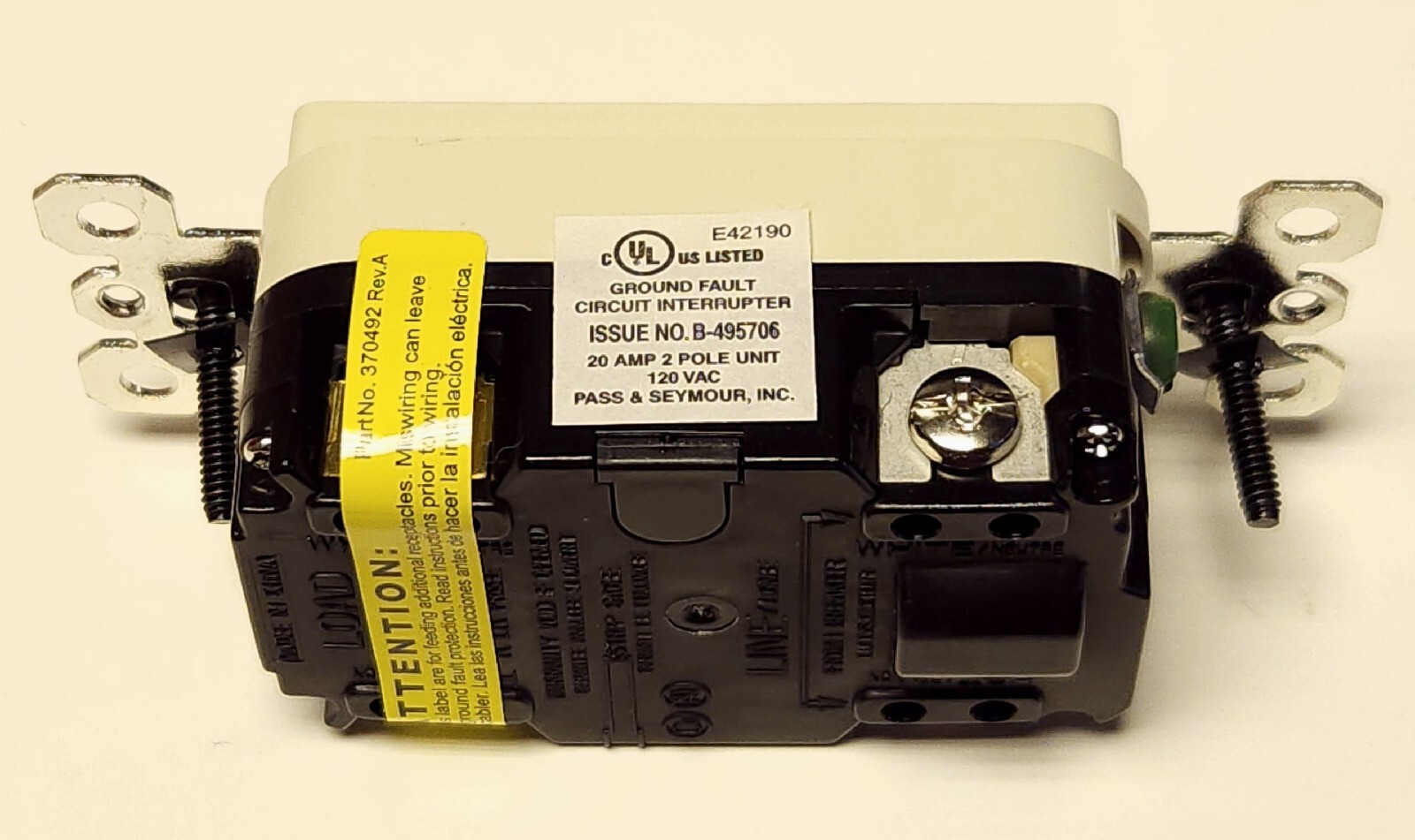 CASE OF 10 PASS SEYMOUR Legrand 1595 TRWRLA GFCI Duplex Ground Fault ...