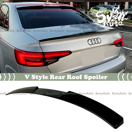 FITS 2017-2024 AUDI A4 & S4 B9 GLOSSY BLACK V STYLE REAR ROOF SPOILER ...