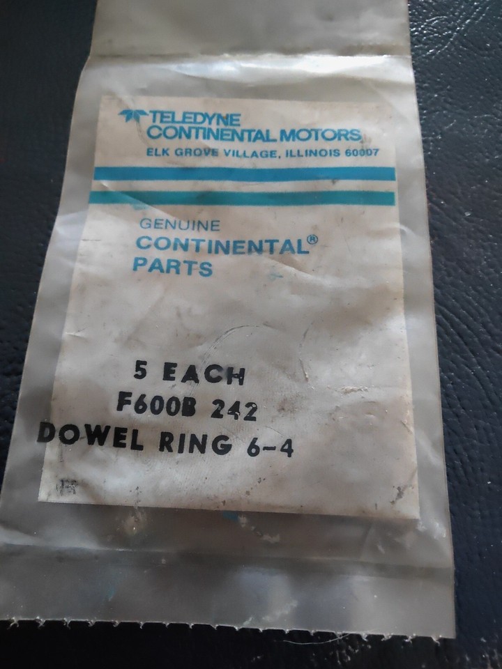 (5) Teledyne Continental Motors F600B 242 Dowel Rings | eBay