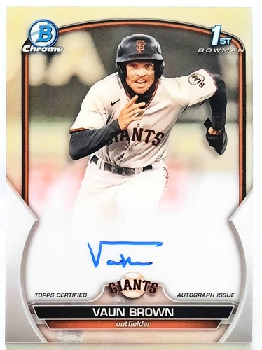 Vaun Brown 2023 1st Bowman Chrome AUTO #CPA-VB - San Francisco Giants ...