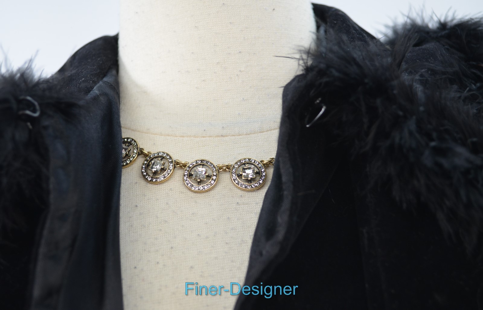 VINTAGE black velvet fur boa Cape Coat Cloak jacket shawl wrap stole SZ ...