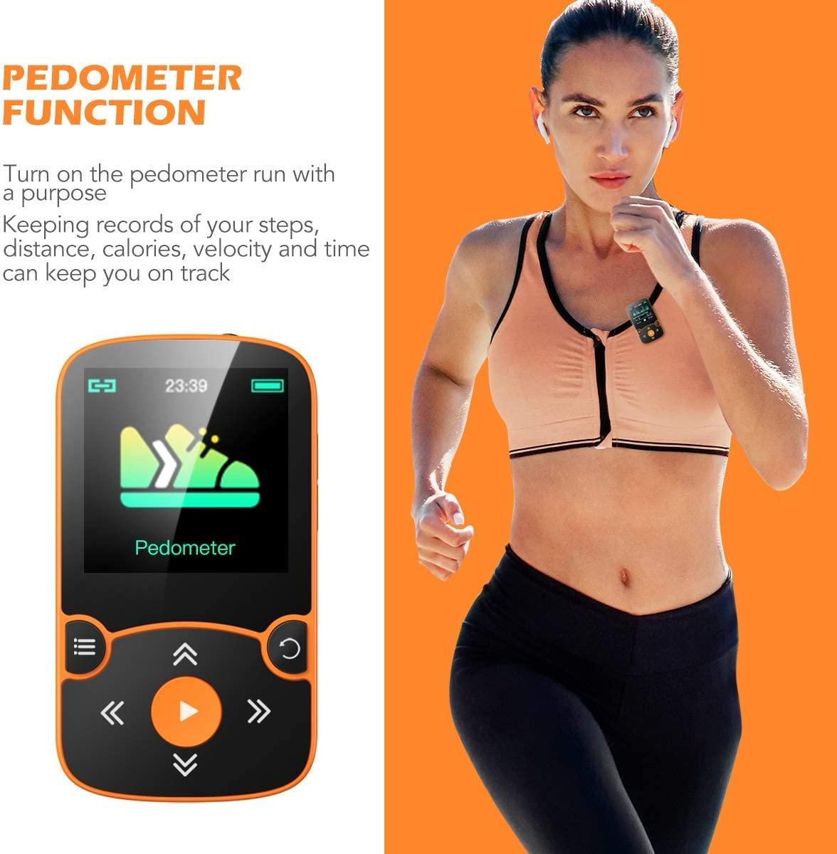 32GB Clip Jam MP3 Player, Bluetooth 5.0 Portable Music Player Hifi ...