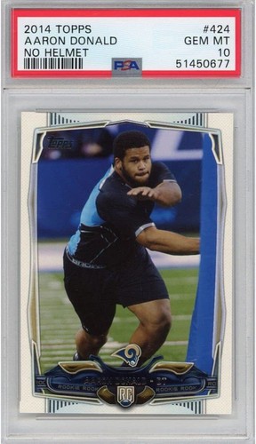Graded 2014 Topps Aaron Donald #424 No Helmet Rookie RC Football Card ...
