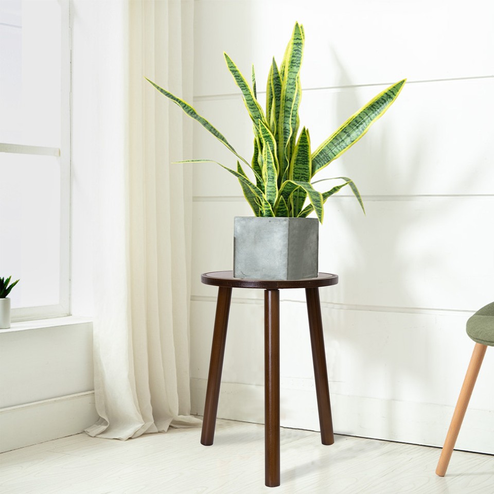 2 Pack Small Round Side End Table Tall Plant Stand Indoor Wood Flower ...