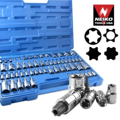 60pc Master Star Socket Set Tool Bit Kit Tamper Proof Professional ...