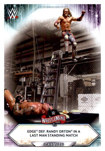 2021 Topps WWE #51 Edge def. Randy Orton in a Last Man Standing Match ...