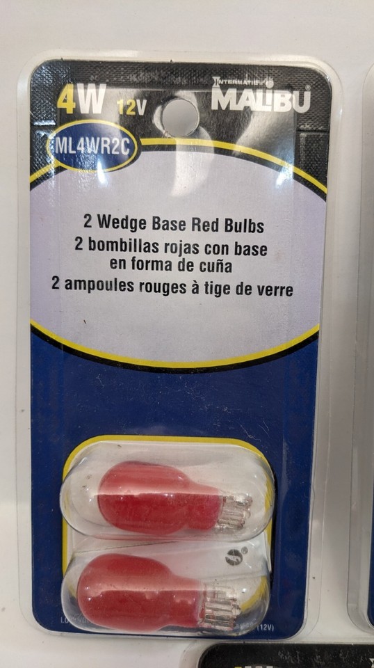 10 NEW MALIBU WEDGE BASE LIGHT BULBS CHRISTMAS RED OUTDOOR LIGHTING ...
