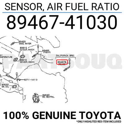 8946741030 Genuine Toyota SENSOR, AIR FUEL RATIO 89467-41030 | eBay