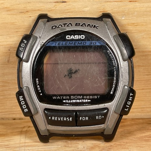 Casio Data Bank DB-35H Silver Black Case Digital Quartz Wristwatch ...