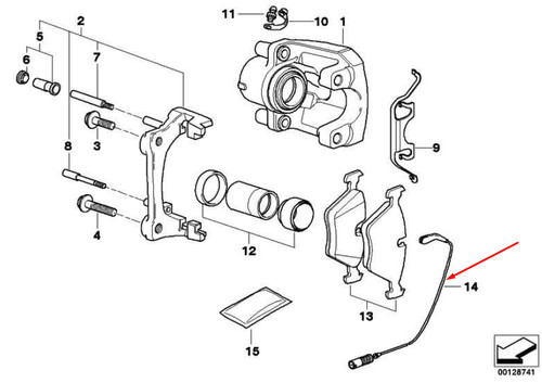 NEW BMW 5 E60 REAR BRAKE PAD WEAR SENSOR 34356789493 6789493 OEM | eBay